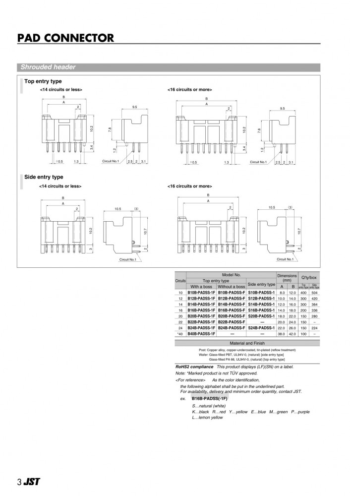 JST PAD connector document page 3