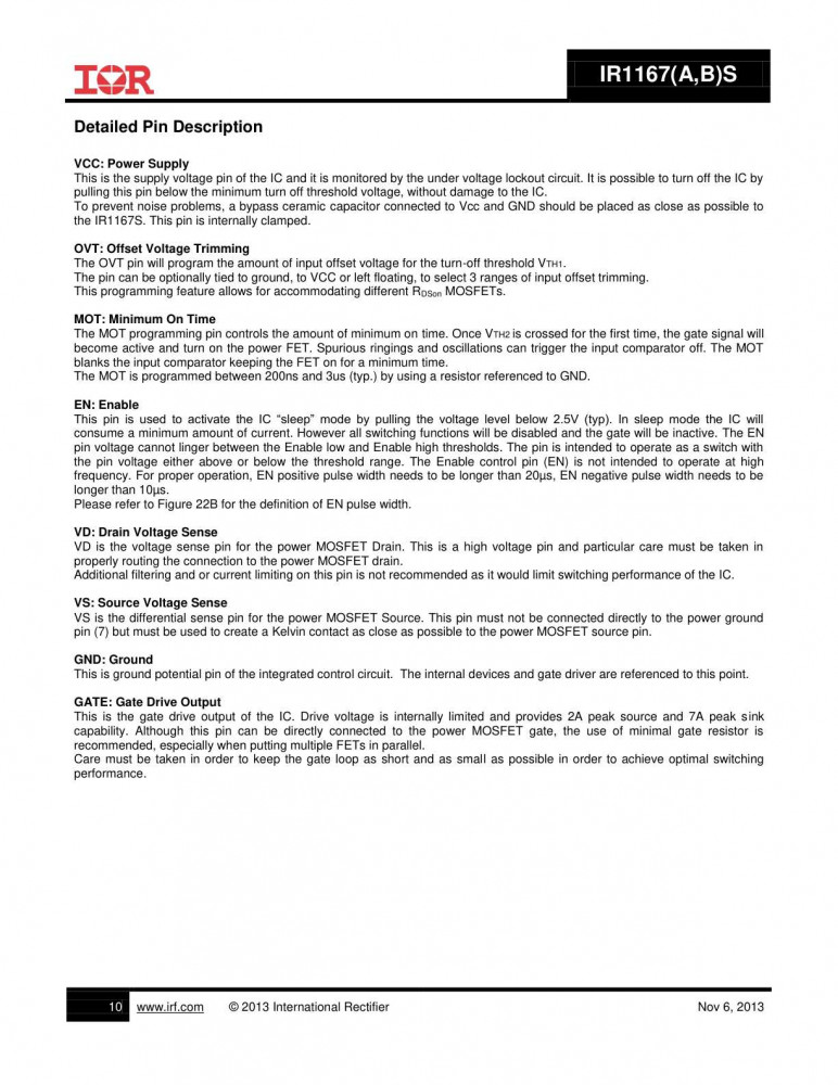 IR1167BSTRPBF datasheet page 10
