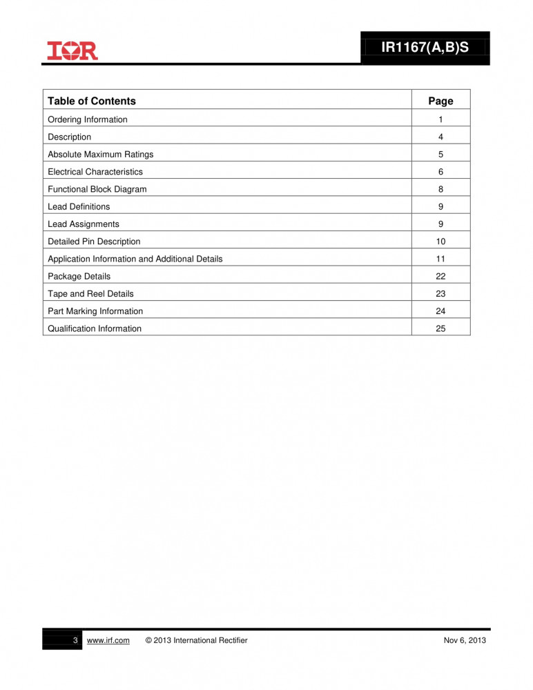 IR1167BSTRPBF datasheet page 3