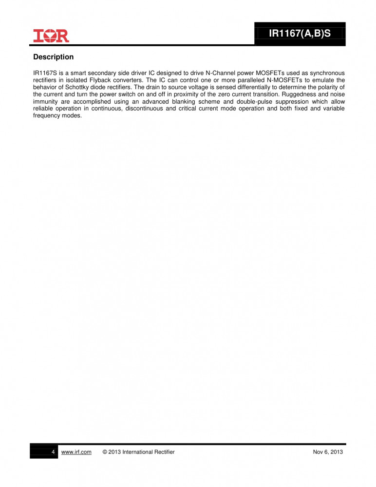 IR1167BSTRPBF datasheet page 4