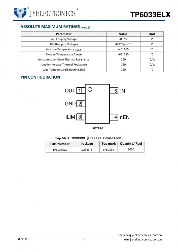 TP6033ELX datasheet page 2