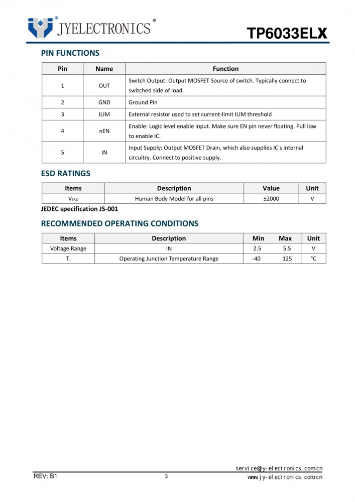 TP6033ELX datasheet page 3