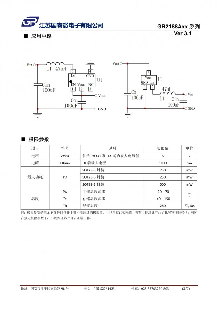 GR2188A22M3G datasheet page 3