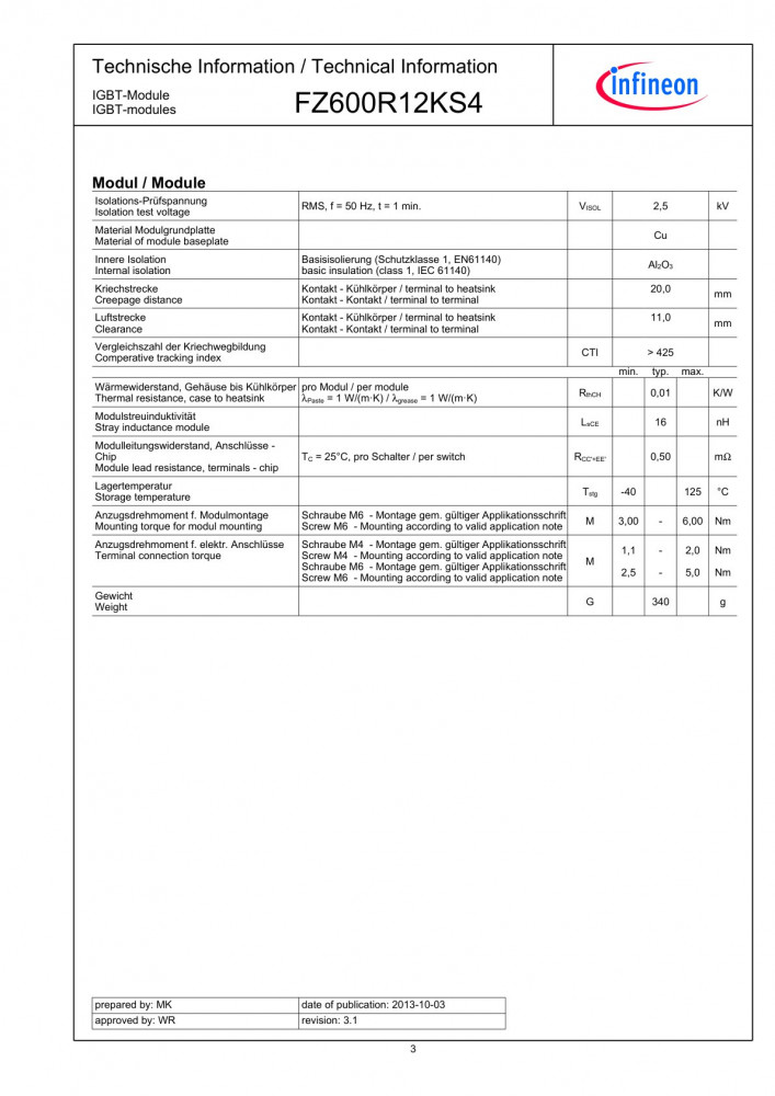 FZ600R12KS4 technical document page 3