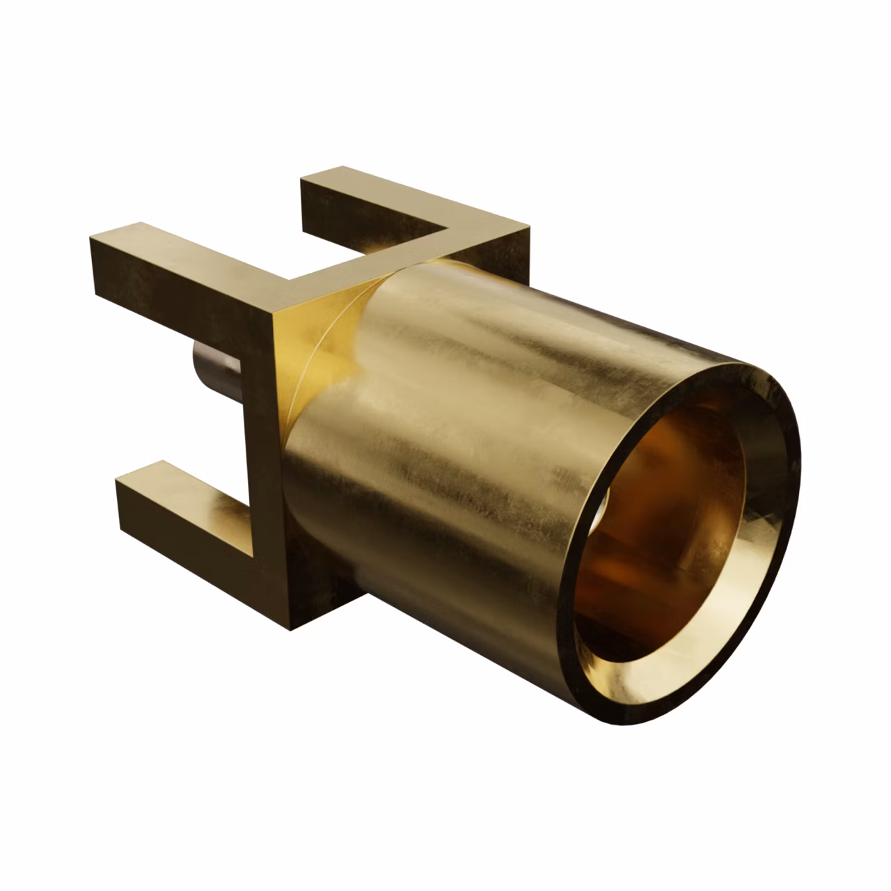 SSMCX Jack, Straight, PCB Receptacle, Through Hole, Brass Body, Gold (Au) Plated, One Piece Per Bag, 50 Ohms for sale