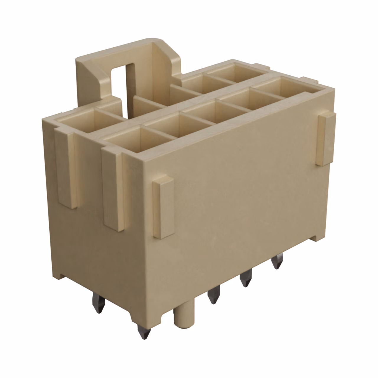 Ultra-Fit Vertical Header, 3.50mm Pitch, Dual Row, 10 Circuits, with Kinked Pins, Tin (Sn) Plating, Natural, Glow-Wire Capable, Tray for sale