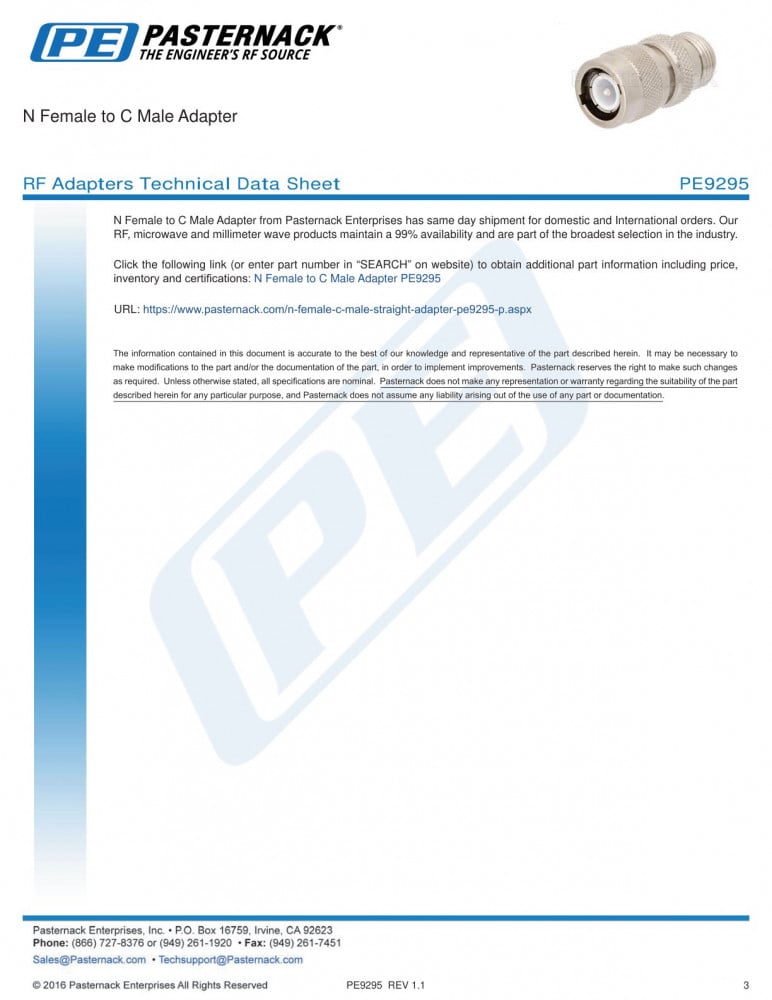 PE9295 datasheet page 3