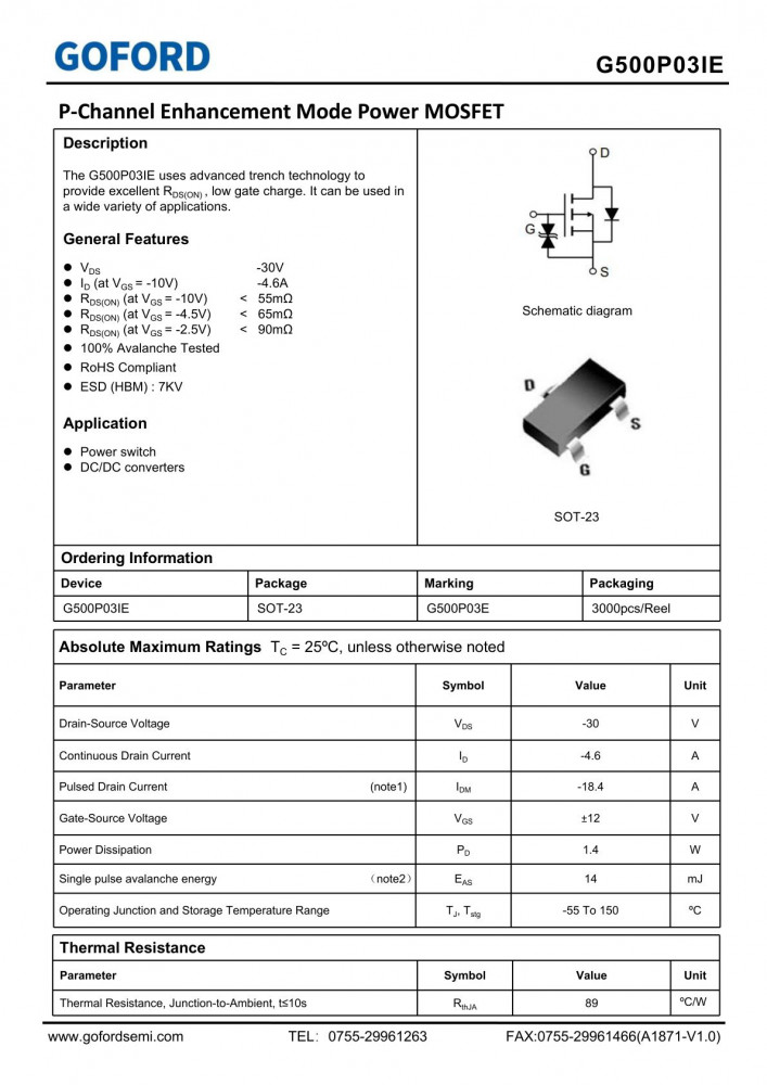 G500P03IE datasheet page 1