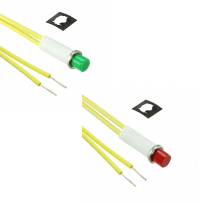 Incandescent Panel Mount Indicator Amber .310″ Hi-Dome 12V Wire Leads for sale