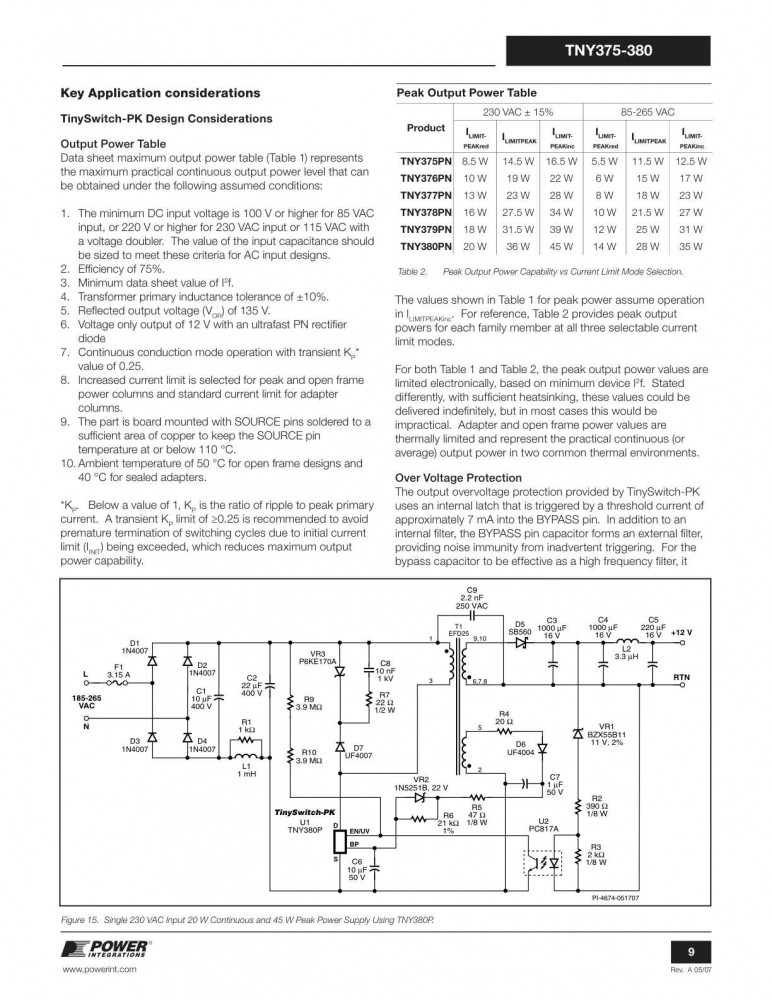 TNY380PN datasheet page 9