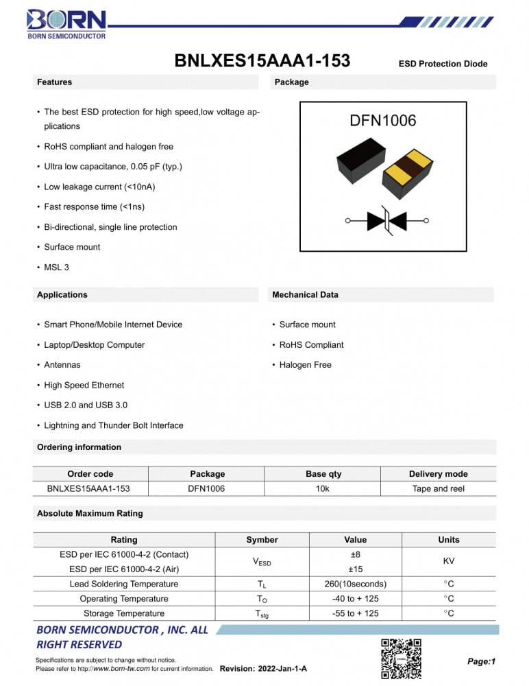 BNLXES15AAA1-153 datasheet page 1