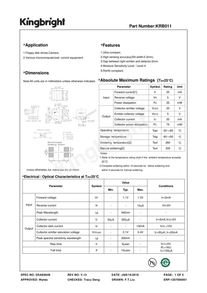 KRB011 datasheet page 1