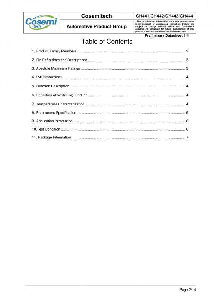 CH442SR datasheet page 2
