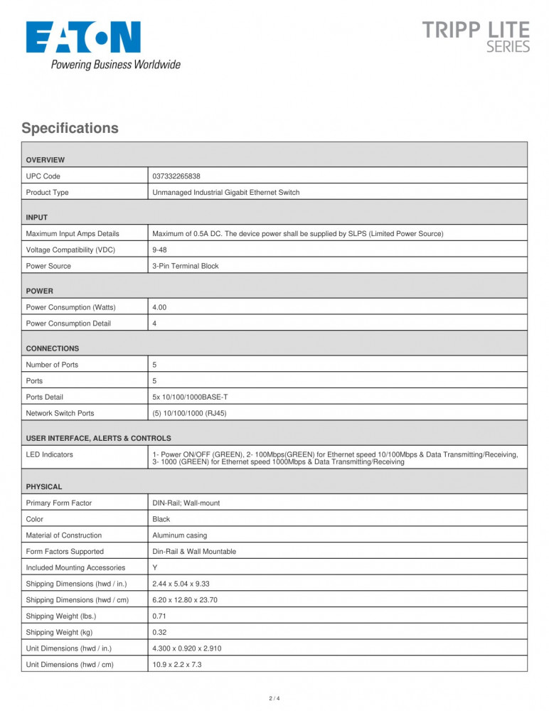 NGI-U05 product document page 2