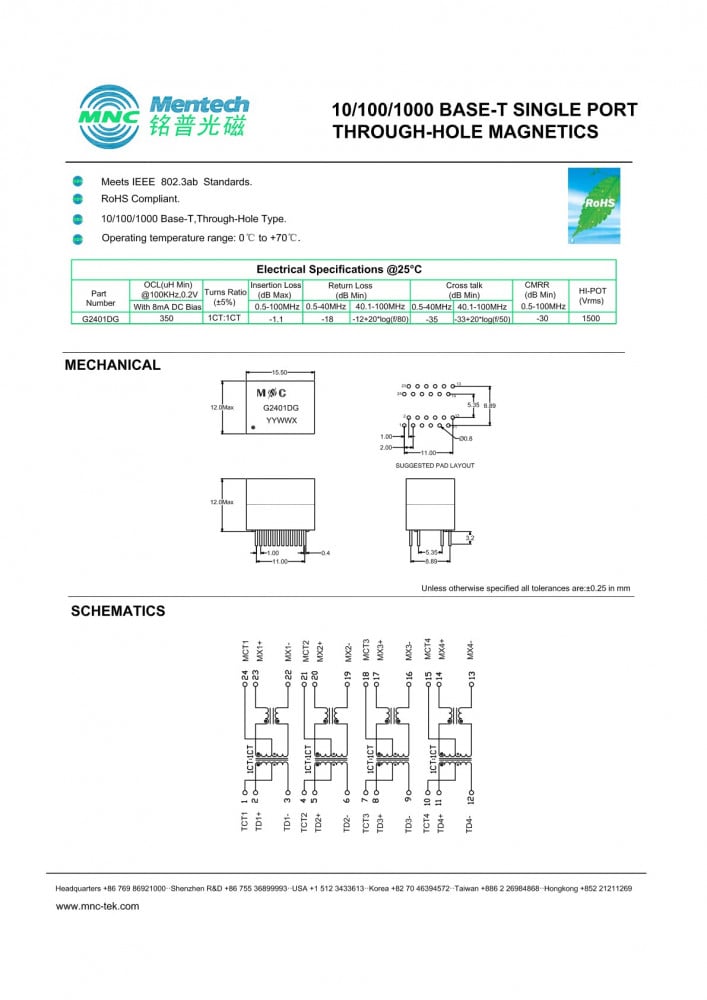 G2401DG technical document page