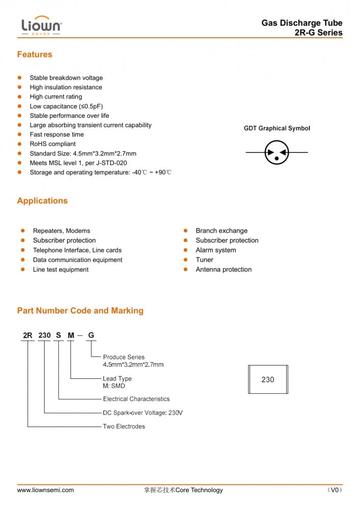 Liown 2R075SM-G datasheet page 1