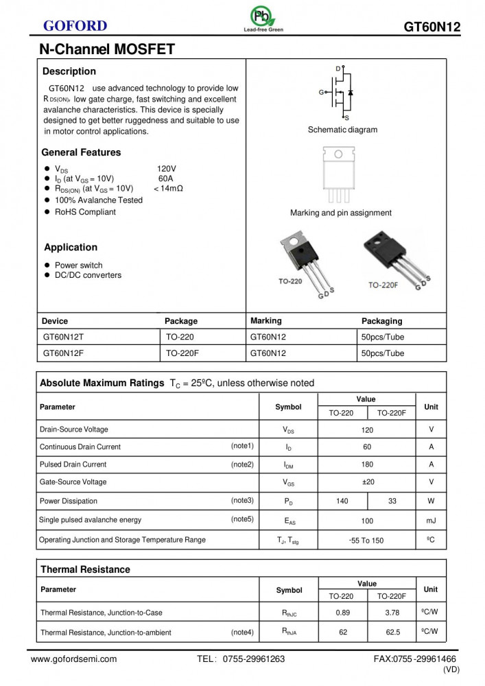 GT60N12T datasheet page 1