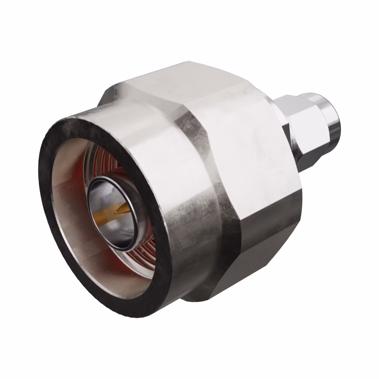 N Plug-to-SMA Plug, Between-Series Adapter, Straight, Stainless Steel, Bag, 50 Ohms for sale