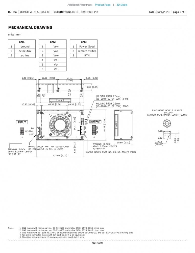 CUI VF-S250-48A-CF datasheet page 4