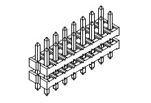 Milli-Grid Header, Dual Row, Dual Body, Through Hole, Vertical, 6 Circuits, 0.38µm Gold (Au) Selective Plating, 8.18mm Stacking Height, Pocket Tray, Lead-Free for sale