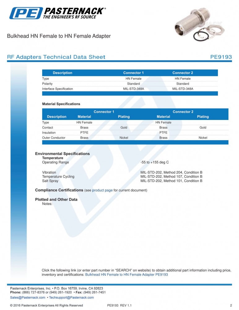 PE9193 technical document page 2