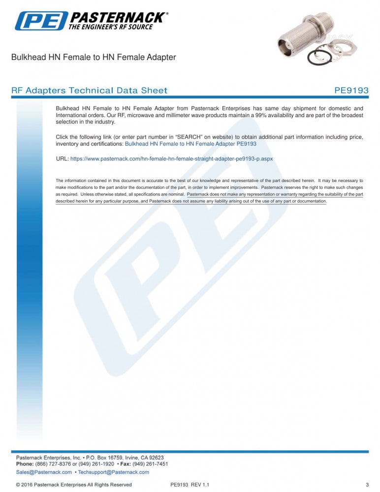 PE9193 technical document page 3