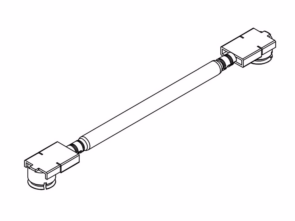 MCRF Right-Angle Plug to Pigtail on 1.32mm Cable, 50.00mm Length, H25, 50 Ohms
