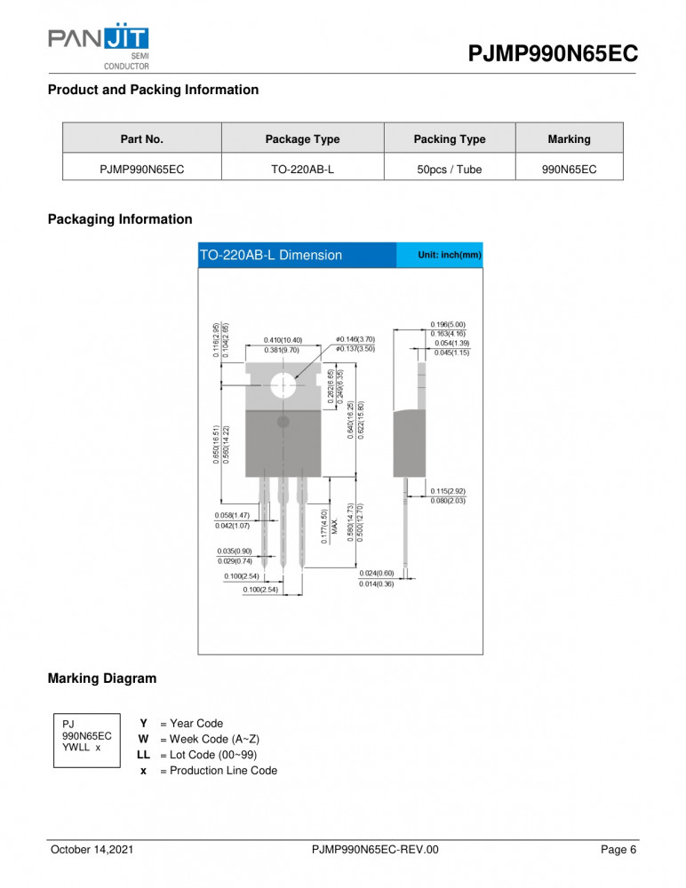 PJMP990N65EC datasheet page 6