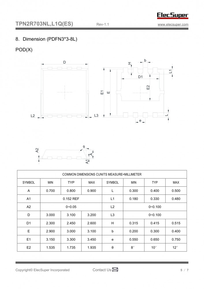 TPN2R703NL,L1Q(ES) datasheet page 5