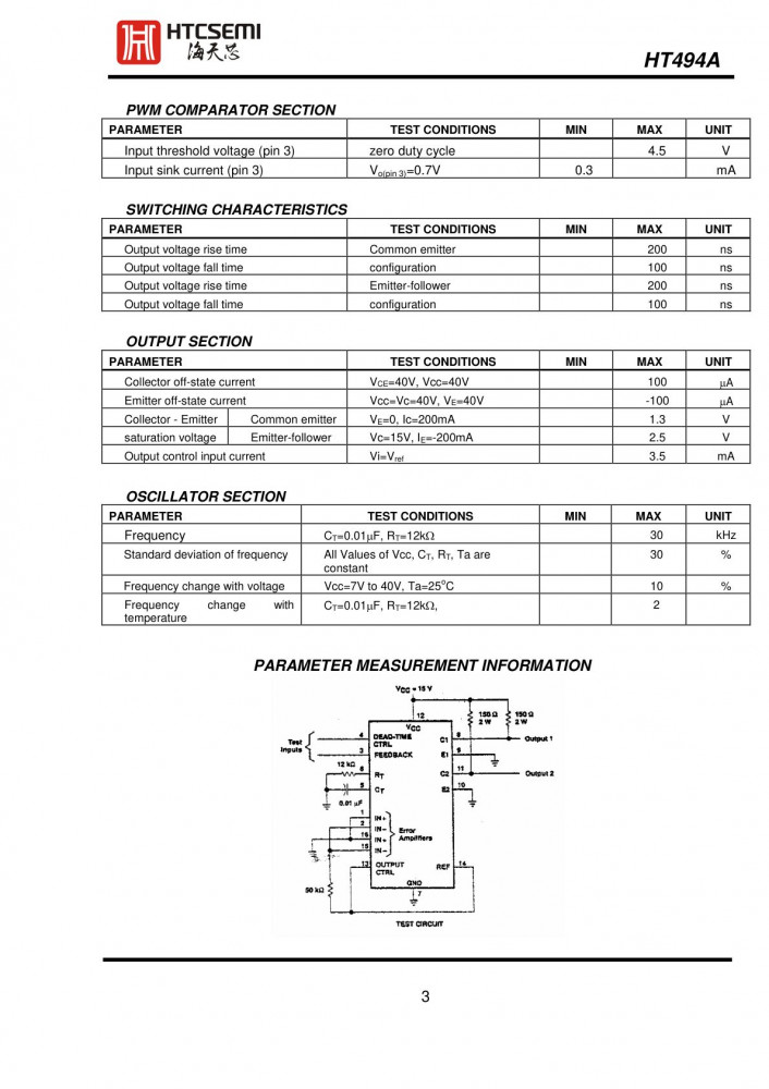HT494ARZ datasheet page 3