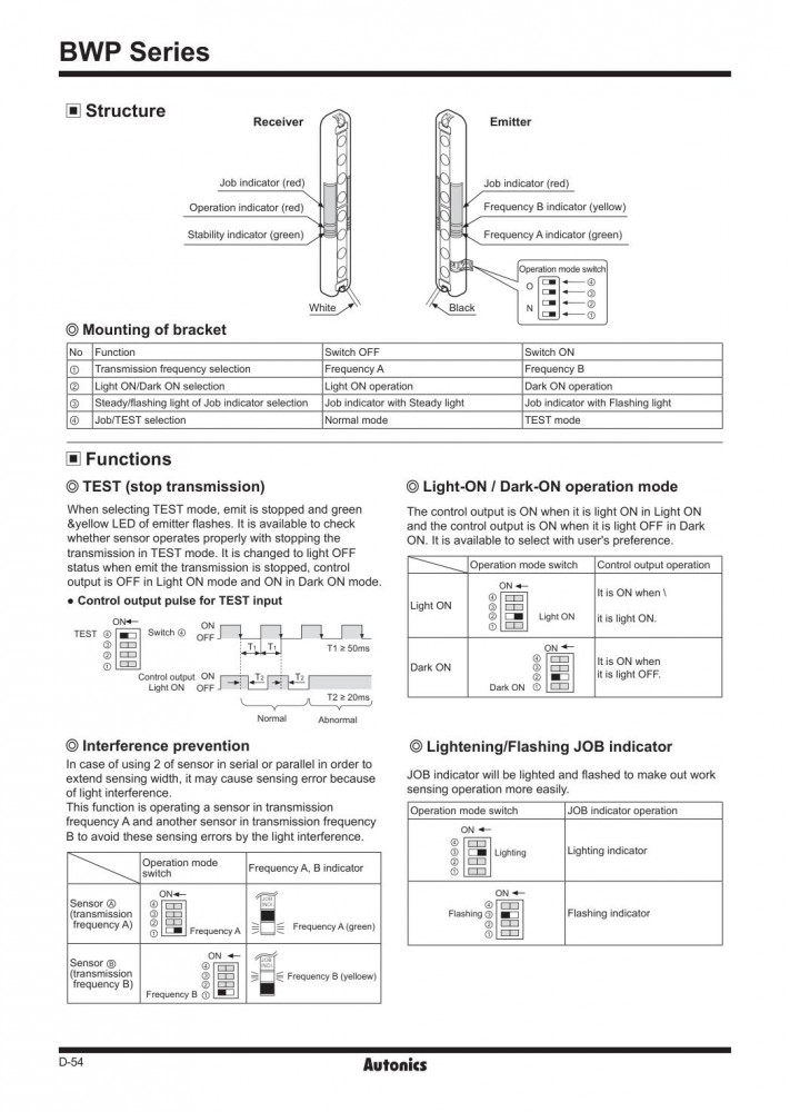 Autonics BWP20-12P technical document page 4