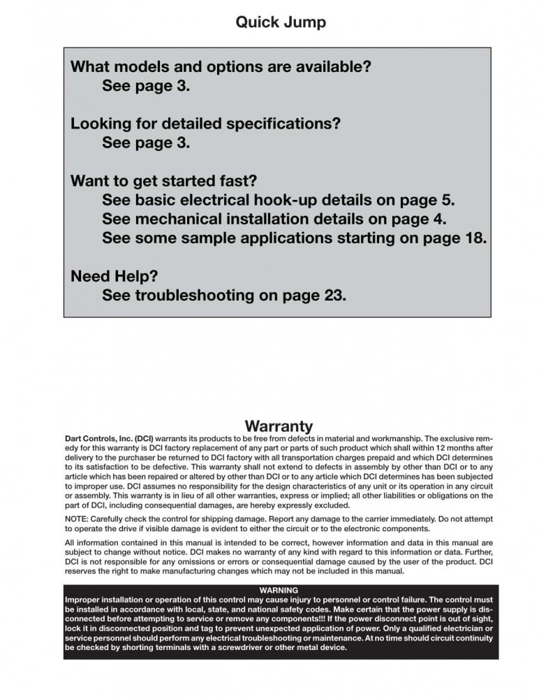 DART DP4 manual page 2