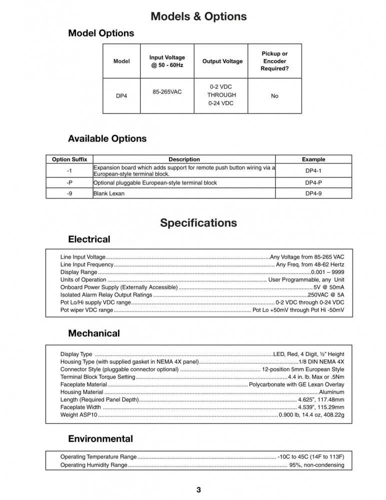 DART DP4 manual page 5