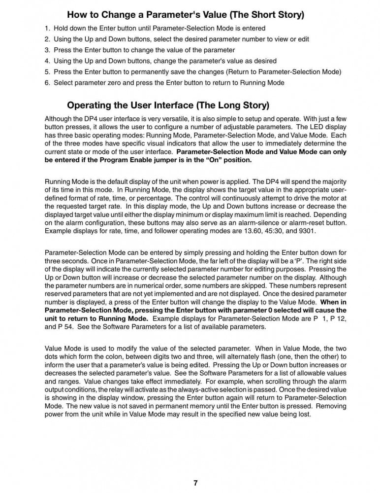 DART DP4 manual page 9