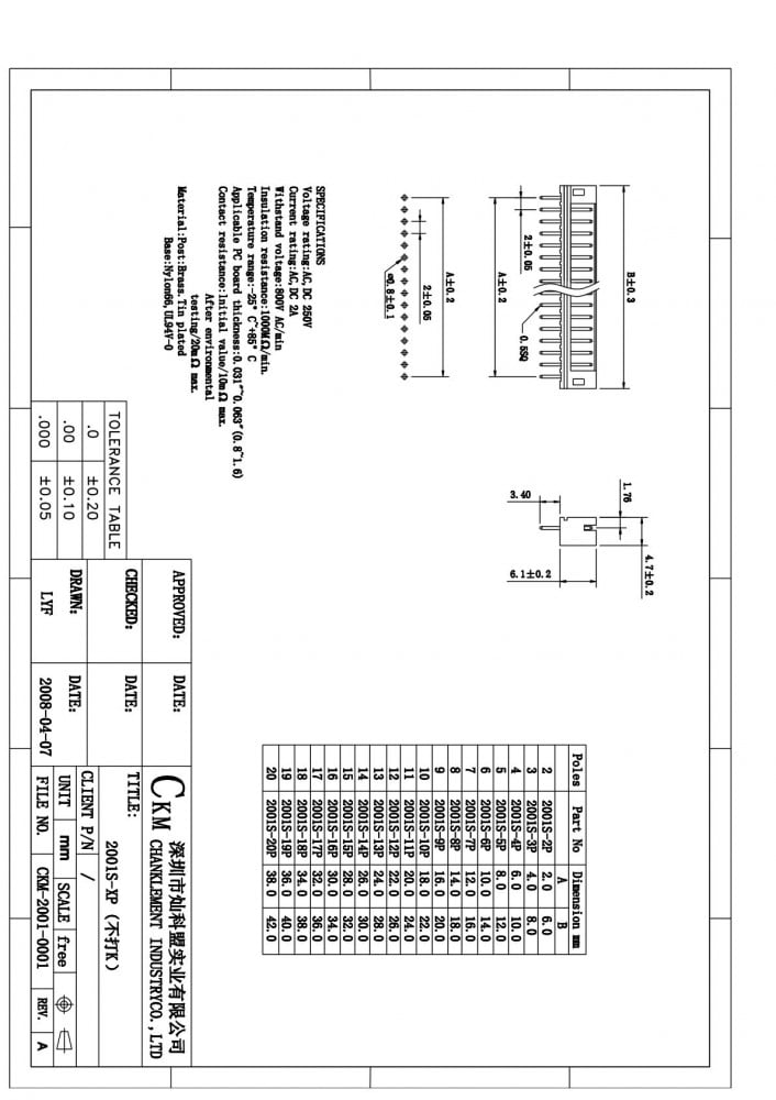 Ckmtw W-2001S02P-K000 technical drawing and specification image