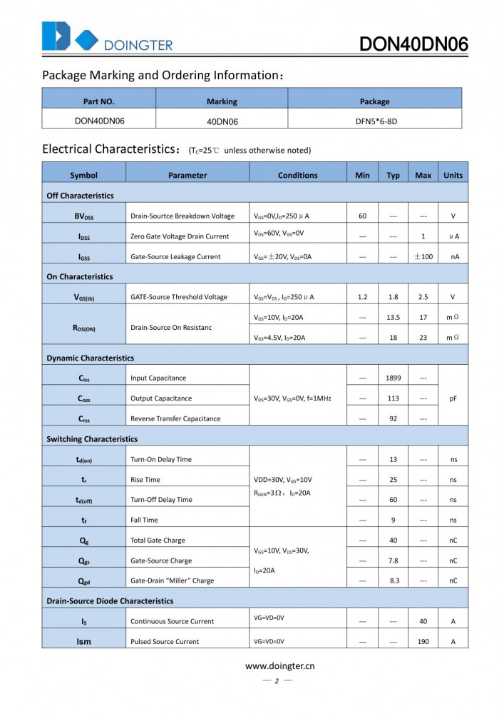 DON40DN06 datasheet page 2