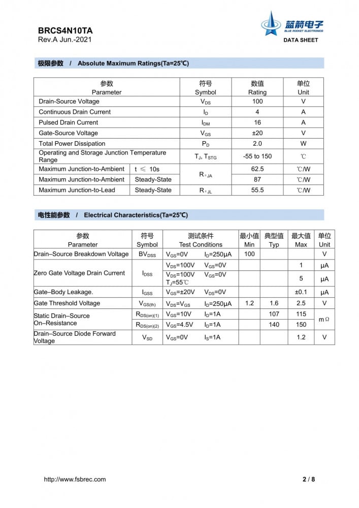 BRCS4N10TA datasheet page 2