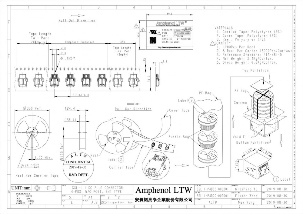Amphenol SSL11-P4D00-000001 technical drawing page 2