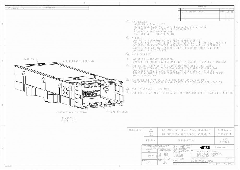 TE Connectivity 2149733-1 drawing page 1
