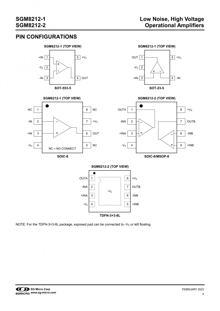 SGM8212-1 datasheet page 4