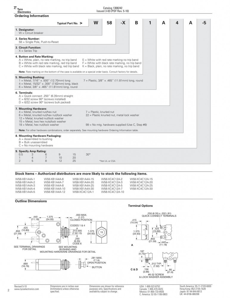 W58 series technical document page 2