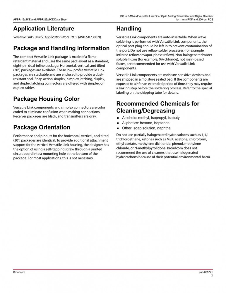AFBR-2541CZ datasheet page 2