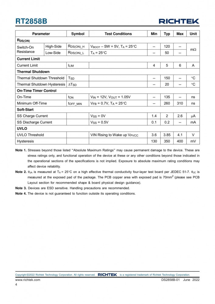 RT2858B datasheet page 4