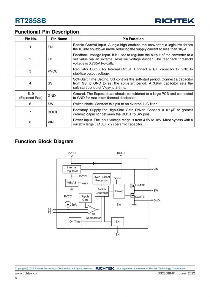 RT2858B datasheet page 8
