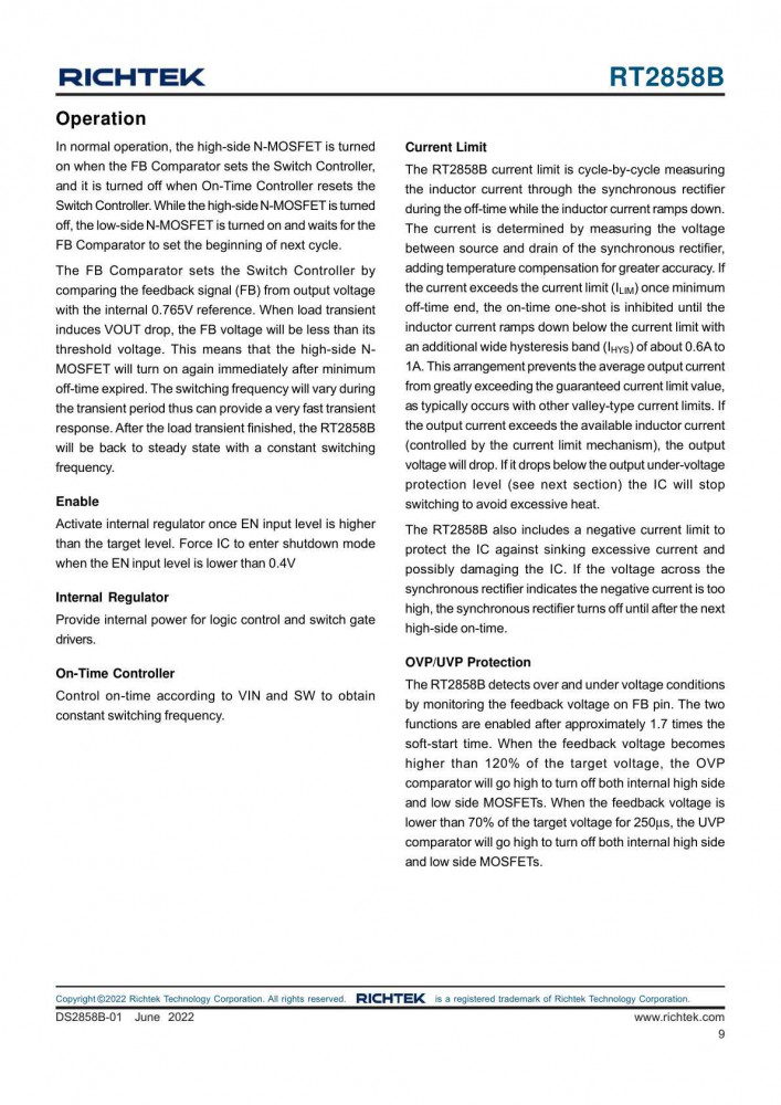 RT2858B datasheet page 9