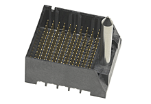 Small Form-factor Pluggable Plus (SFP+) Stacked 2-by-4 Multi-Port Connector with 2 Outer Lightpipe Ports, EMI Metal Gasket, 160 Circuits, Tin (Sn) Tails
