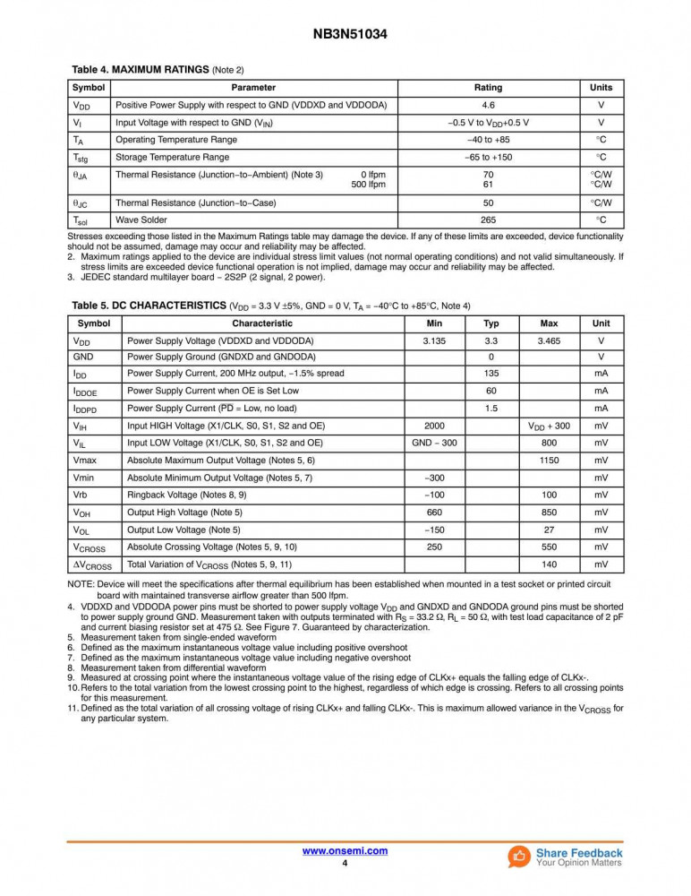 NB3N51034 datasheet page 4