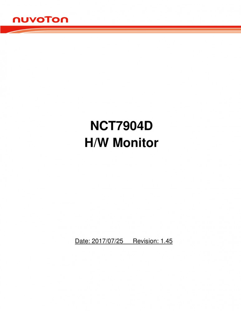 NCT7904D datasheet page 1