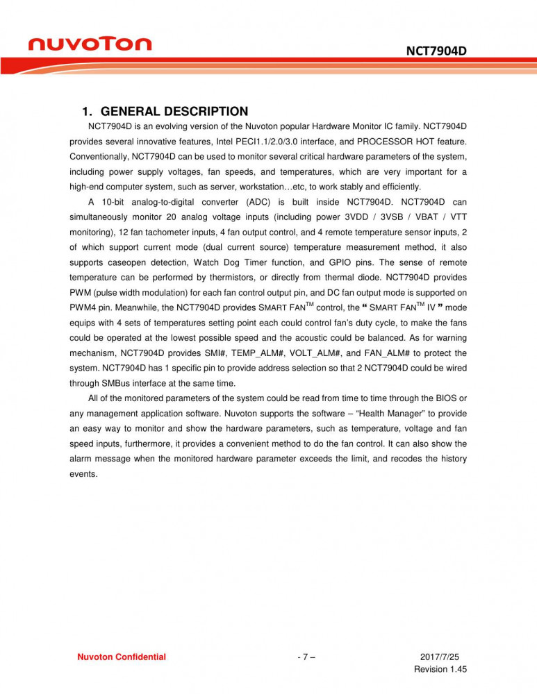 NCT7904D datasheet page 7
