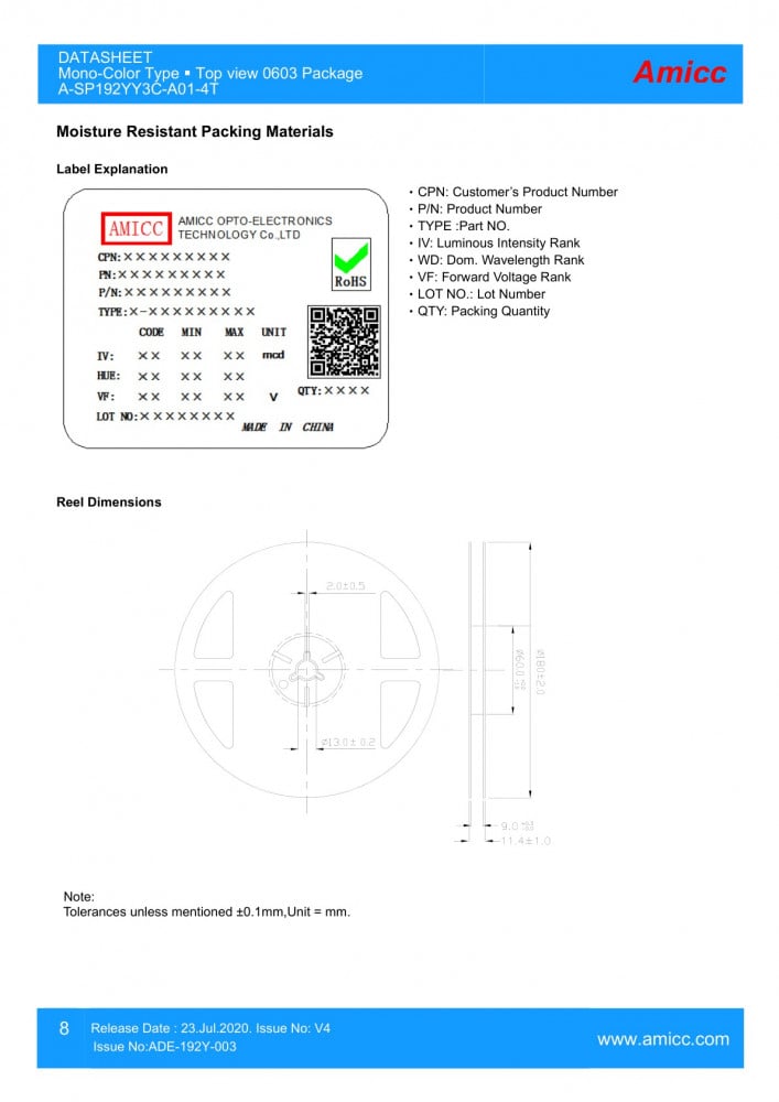A-SP192YY3C-A01-4T datasheet page 8